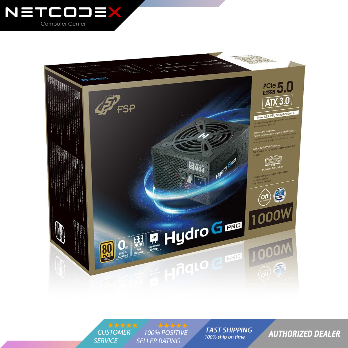 FSP Hydro G PRO ATX3.0 PCIe5.0 1000W Gen5 Fully Modular 80+ Gold Power ...