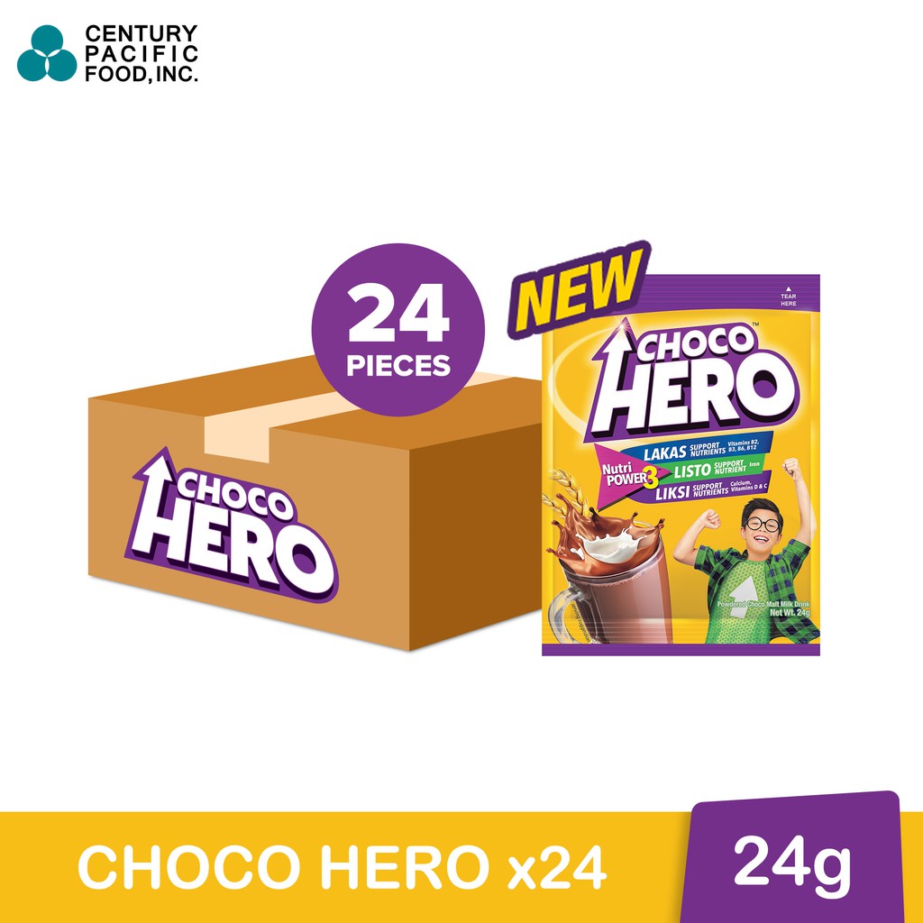 Chocolate drink CHOCO HERO Powdered Choco Malt Milk Drink 24g x24 ...