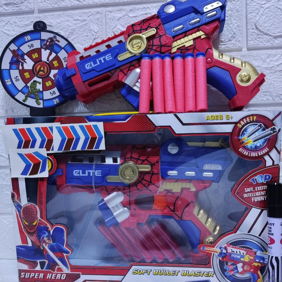 AVENGERS NERF GUN TOY SPIDER.MAN SOFT BULLET GUN TOY FOR KIDS AND ...