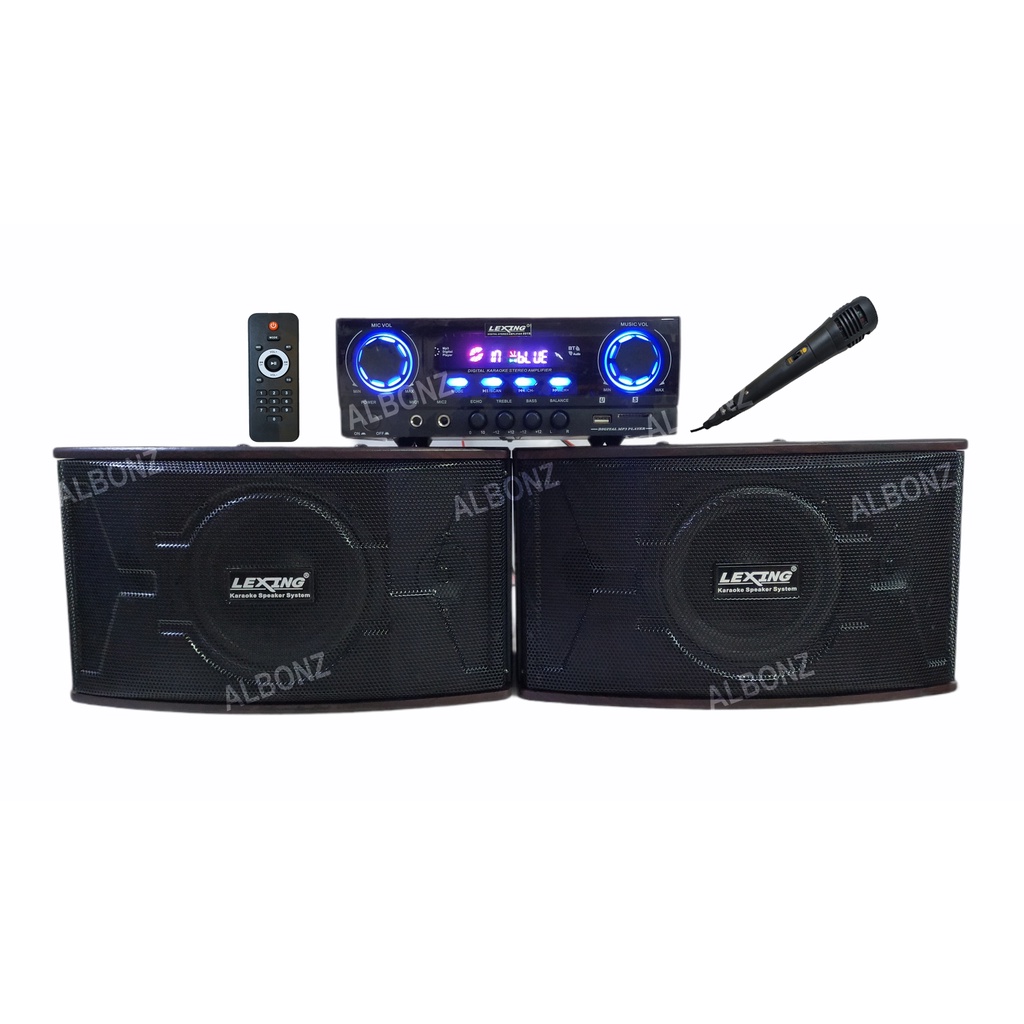 Lexing 8918 Amplifier with Karaoke Speaker Set Bluetooth USB SD FM ...