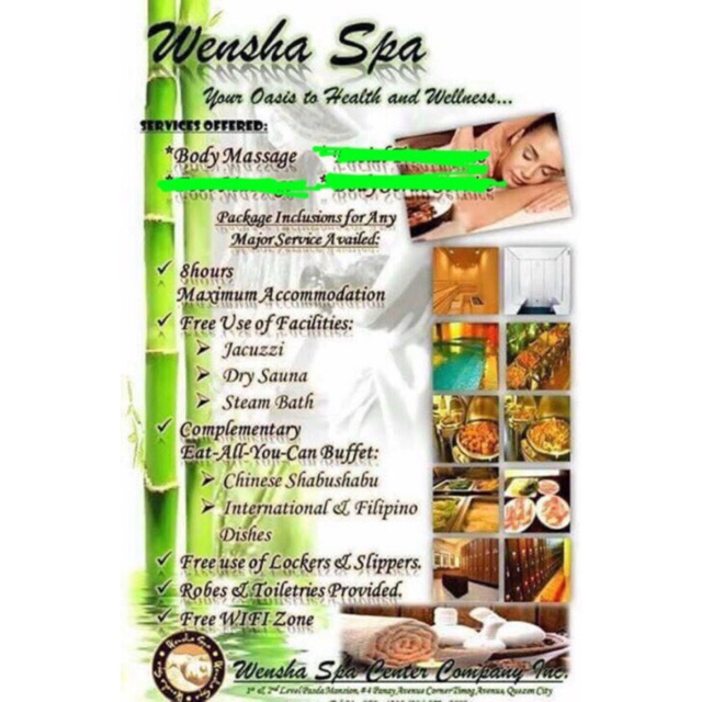 WENSHA SPA GIFT CERTIFICATE 6 HOURS STAY | Lazada PH