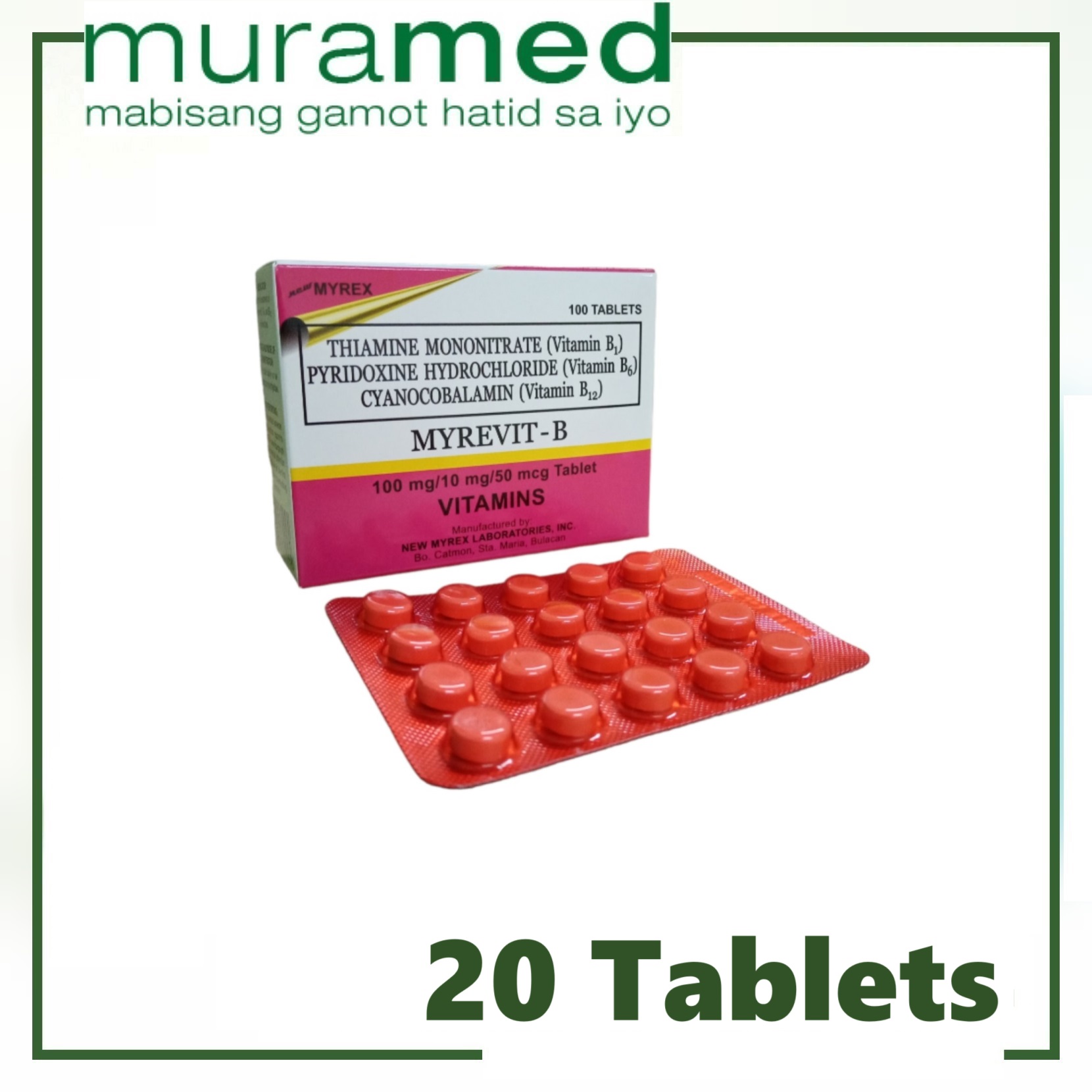 Vitamin B Complex (Myrevit-B) Tablet 20's | Lazada PH