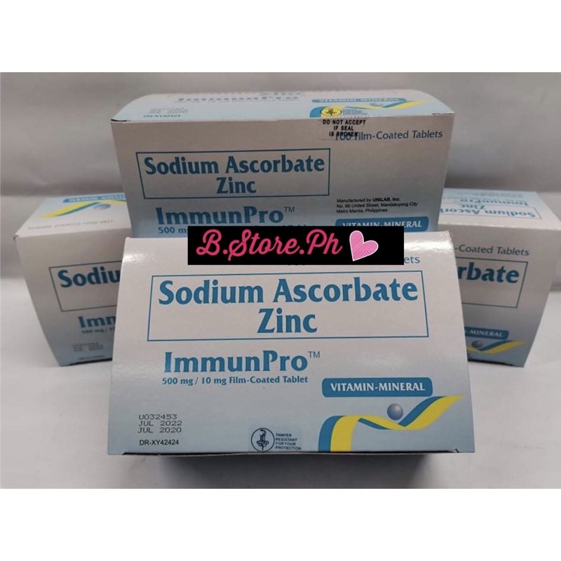 Immunpro Sodium Ascorbate with Zinc 100pcs | Lazada PH