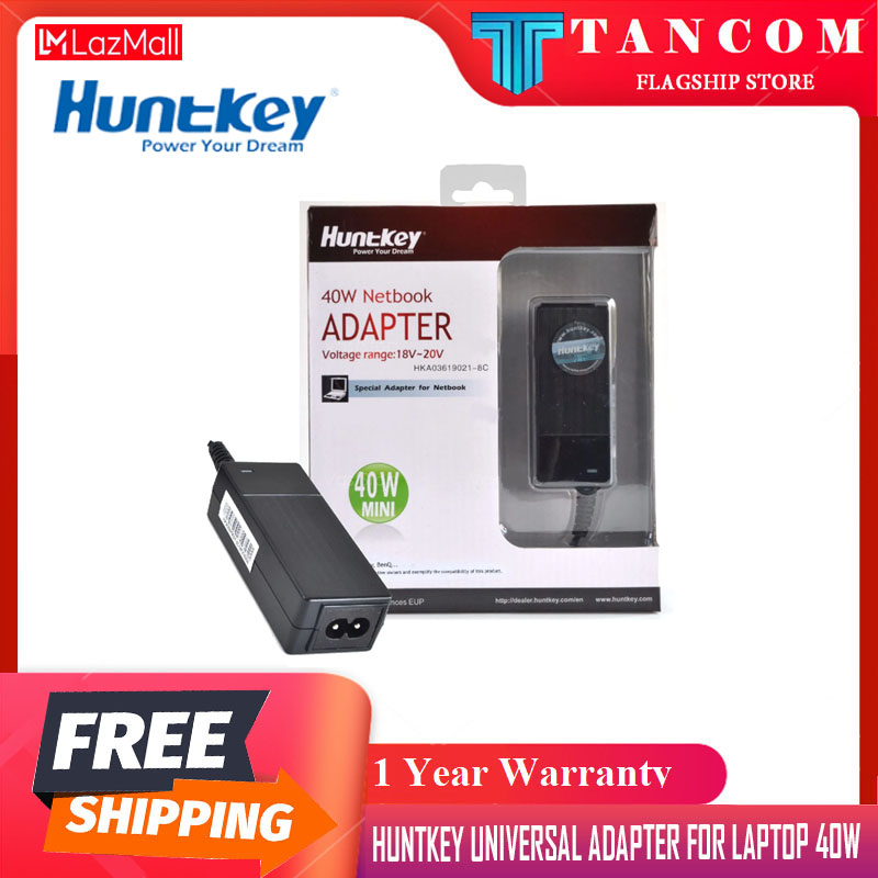 HUNTKEY UNIVERSAL ADAPTER FOR LAPTOP, 4 INTERCHANGEABLE TIPS (40WATTS ...