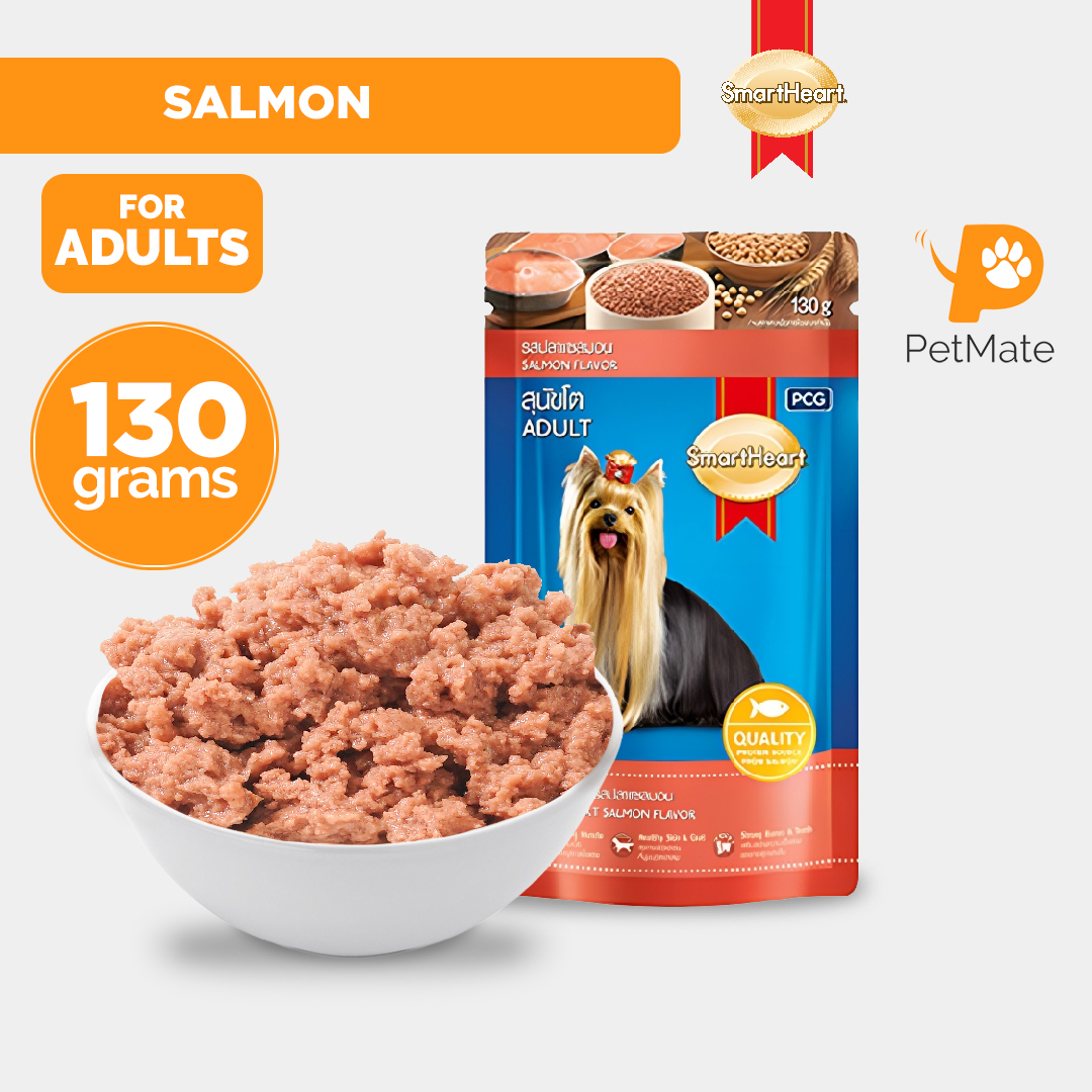 SmartHeart Adult Wet Dog Food Pouch Salmon 130g - PetMate tasty healthy ...