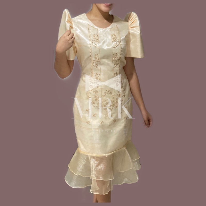 【on hand】 filipiniana dress Lady Barong Dress/ Filipiniana | Lazada PH