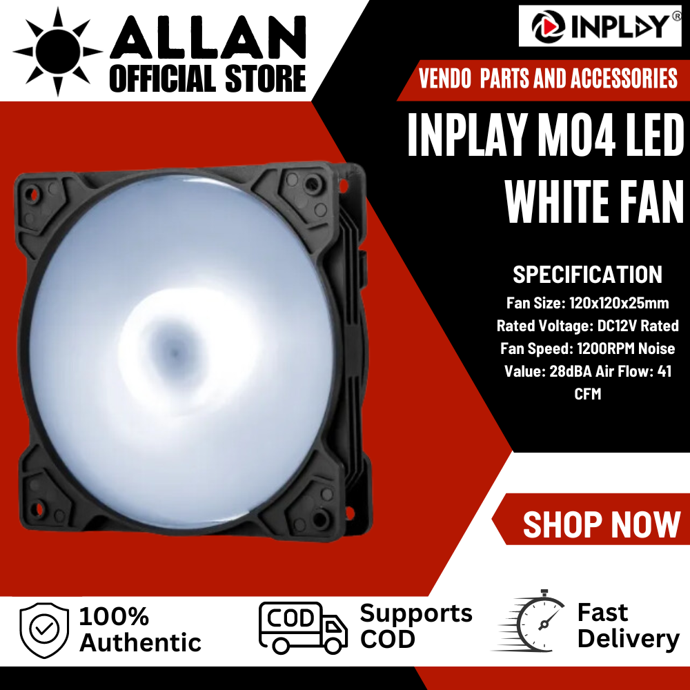 Inplay RGB FAN M02 120MM WHITE LED Fan 4 Pin For PC Case Desktop ...