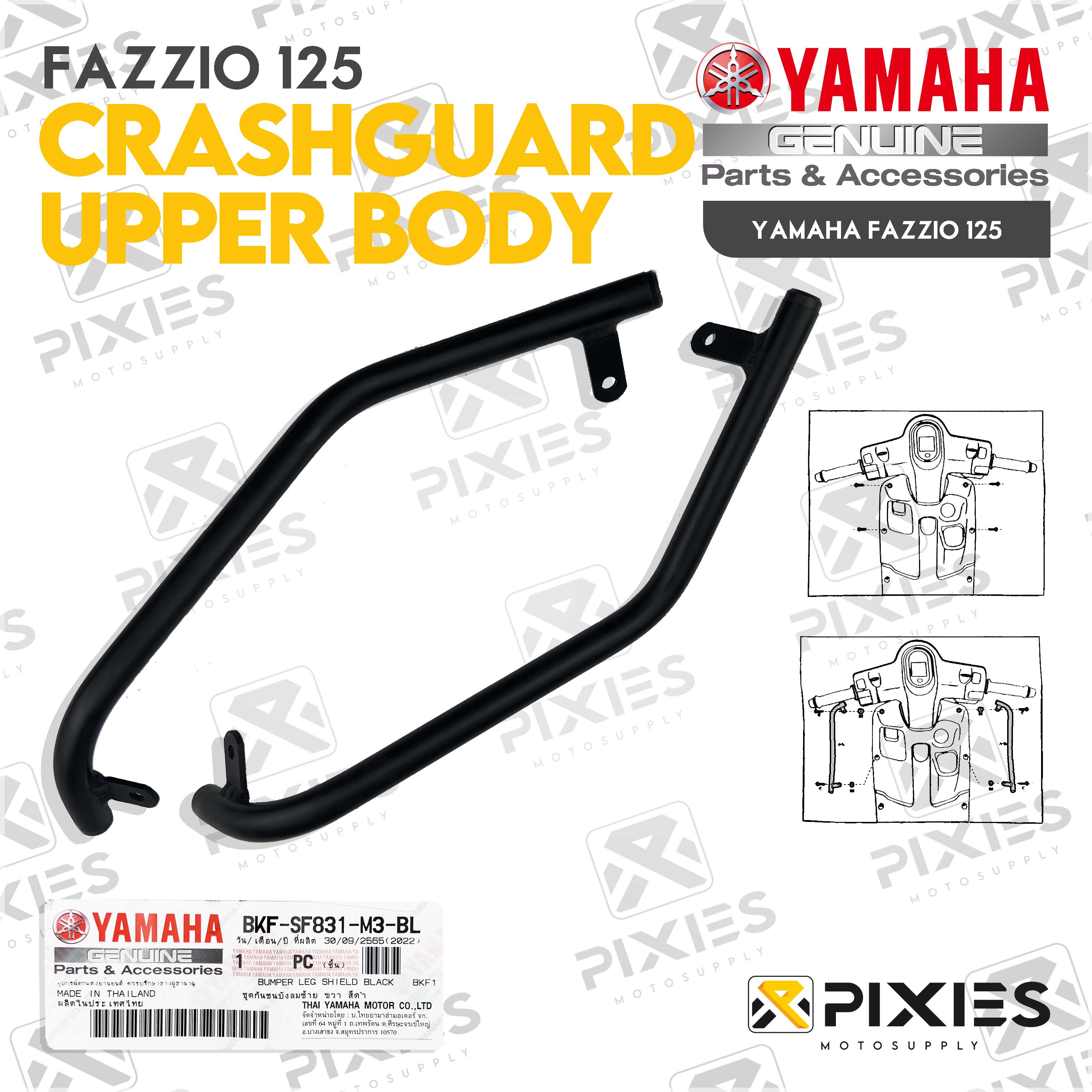 BKFSF831M3BL YAMAHA FAZZIO 125 ACCESSORIES BUMPER LEG SHIELD CRASH ...
