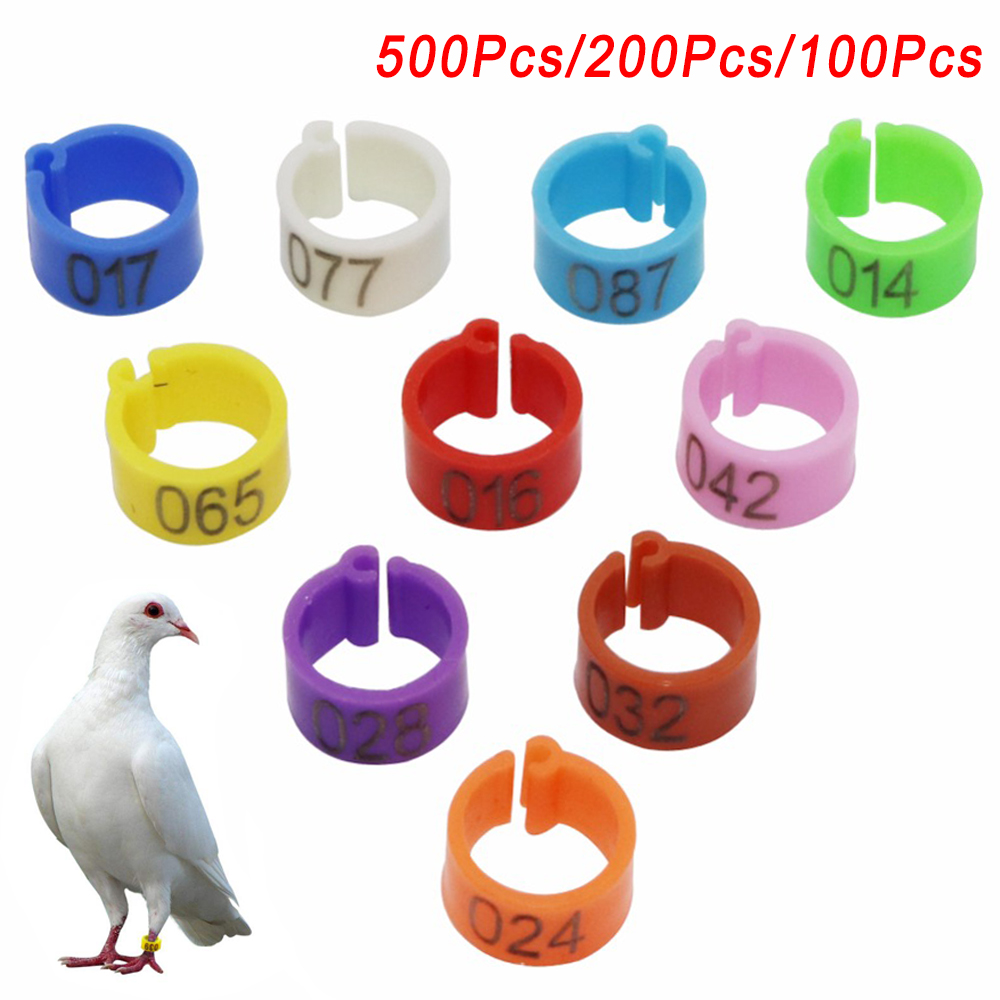 500Pcs/200Pcs/100Pcs Pigeon Rings Number (01-100) Inner Diameter 8mm ...