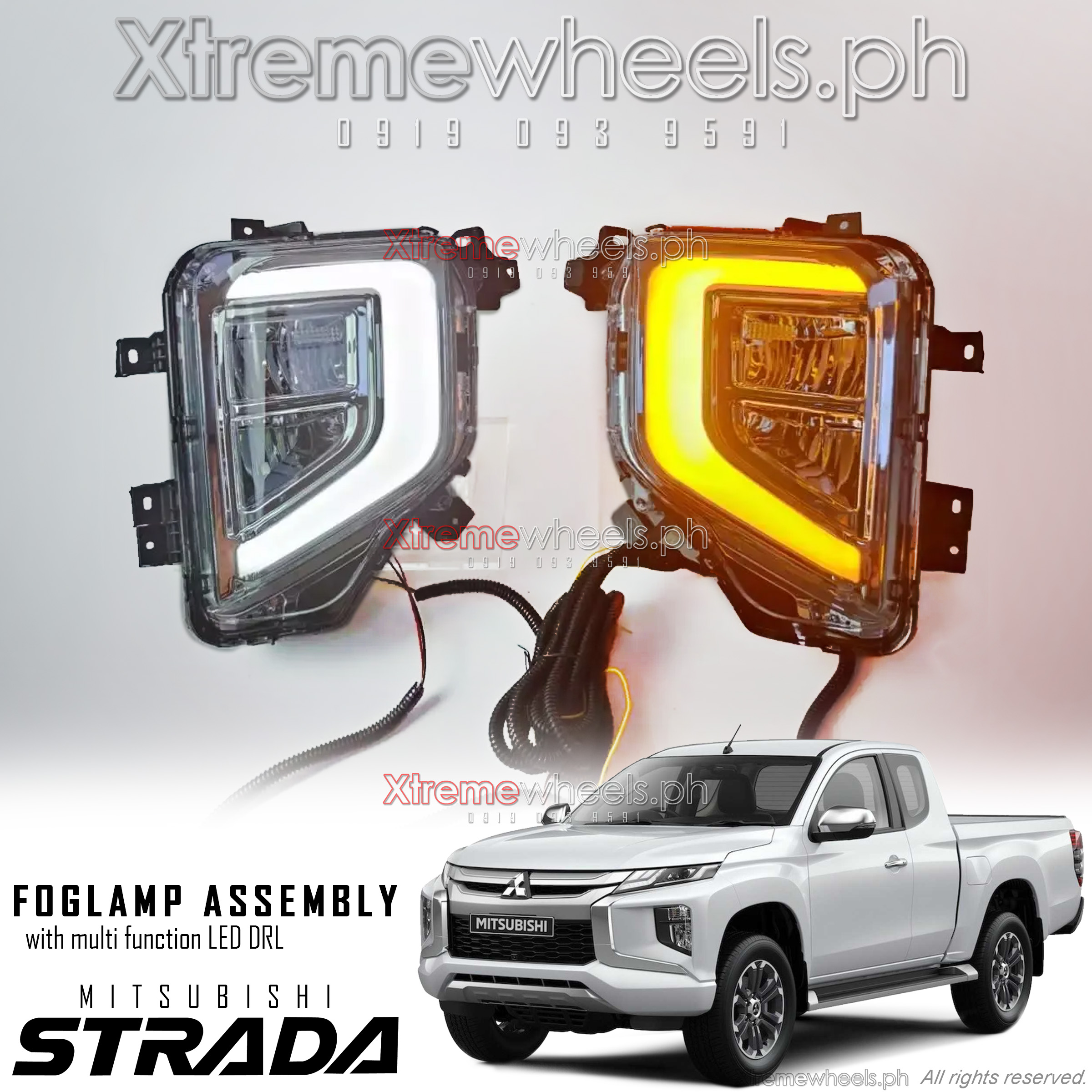 Mitsubishi Strada 2019-2023 Foglight Assembly with DRL ( strada Fog ...