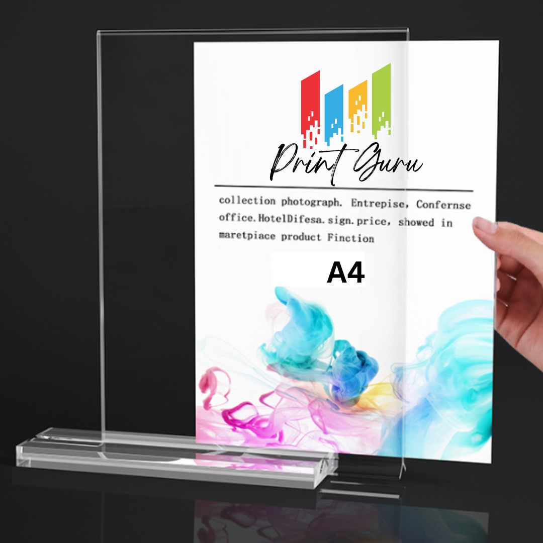 Acrylic Desktop Table Sign Holder A4 Size (Table Top Display Stand) for ...