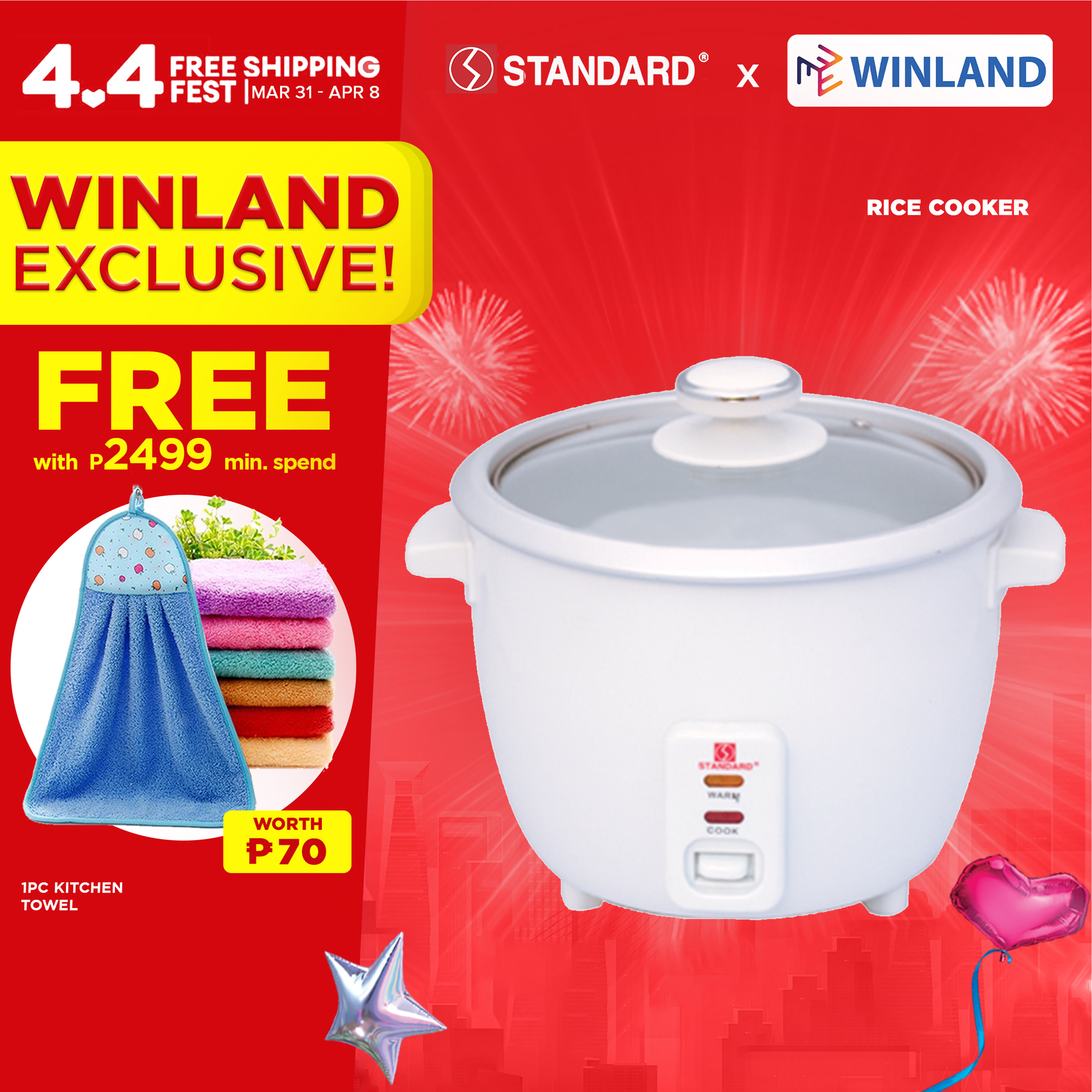 STANDARD Appliances by Winland Rice Cooker 1.0 Liter with Automatic ...