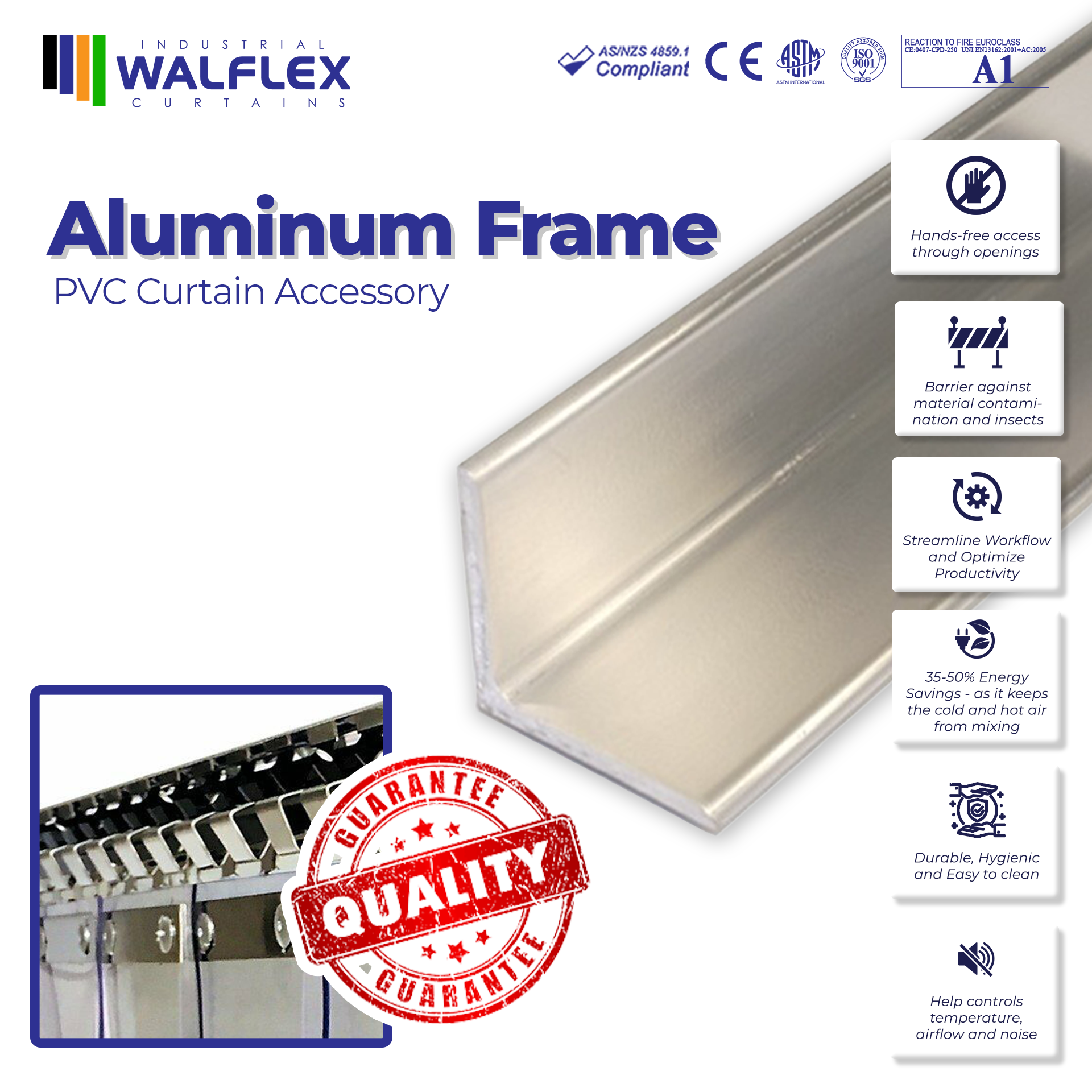 PVC Plastic Curtain Aluminum Frame - (for PVC strip curtain) by WALFLEX ...