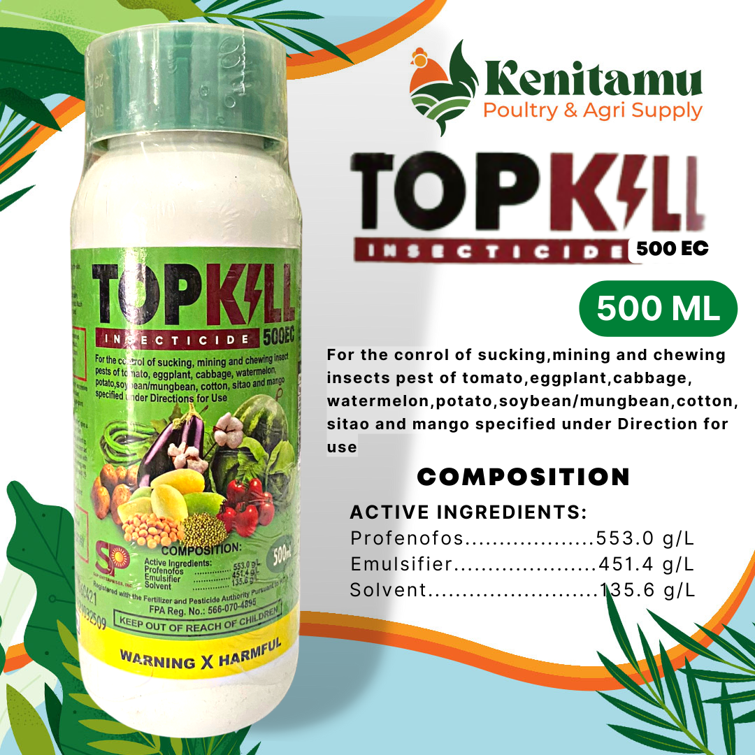 TOPKILL 500EC INSECTICIDE 500ML FOR PLANT CARE AND CROPS/ FAST ACTING ...