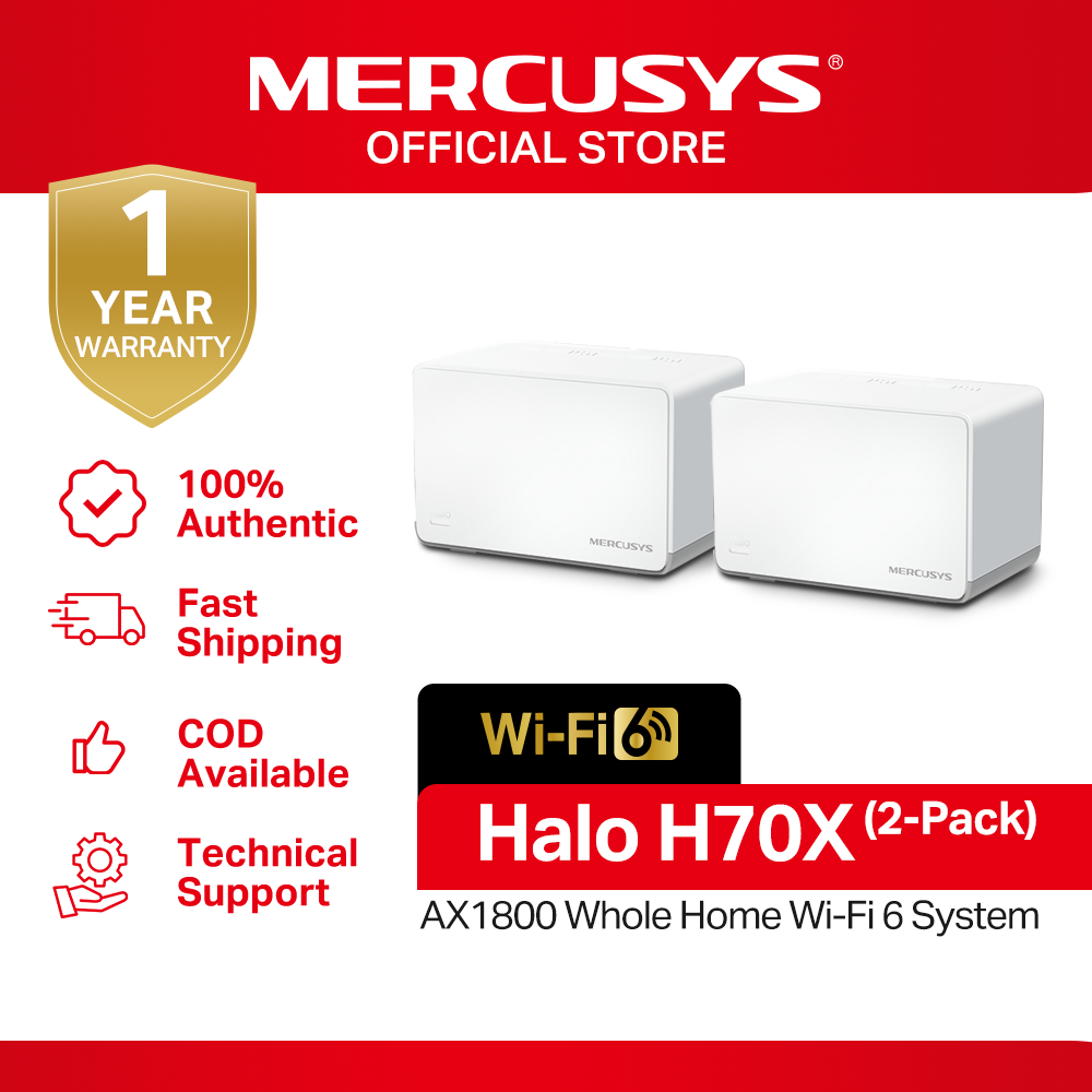 Mercusys Halo H70X AX1800 W-Fi 6 Whole Home Mesh Seamless Roaming MU ...