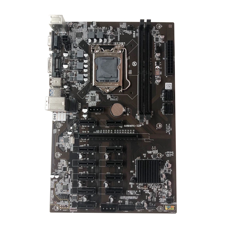 BTC B250 Mining Motherboard with SATA Cable LGA 1151 12XGraphics Card Slot DDR4 USB3.0 SATA3.0 ...