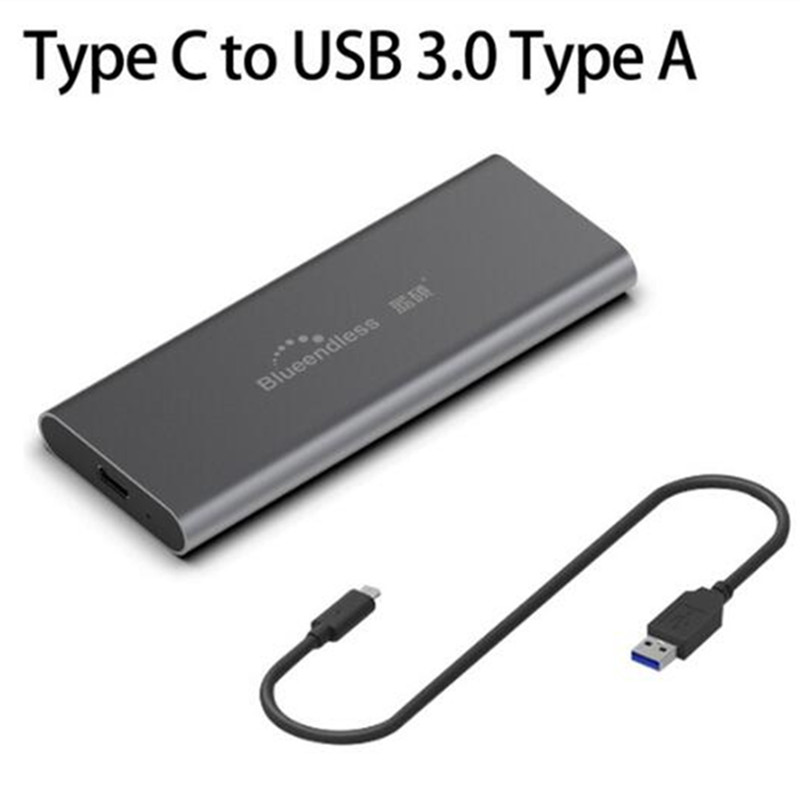 2022SSD M2 PCIe NVMe Type C to USB 3.1 Case 2.5' silvery Aluminum ...
