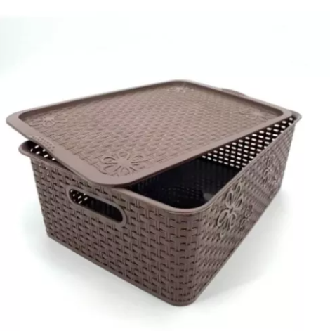 Rattan Storage Laundry Basket Woven Plastic Rattan Storage Boxes With ...