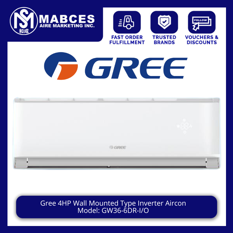 Gree 4HP Wall Mounted Type Inverter Aircon GW36-6DR/I/O | Lazada PH