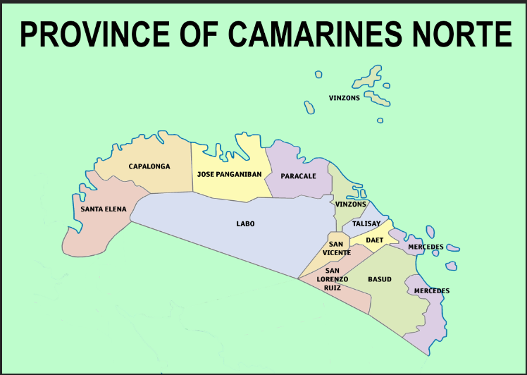 Camarines Norte Province Map Waterproof A4 Laminated Chart | Lazada PH