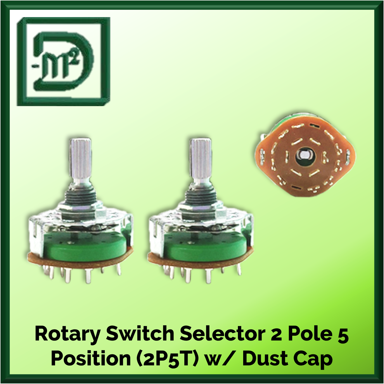 Rotary Switch Selector 2 Pole 5 Position 2P5T Shaft Panel Mount (2pcs ...