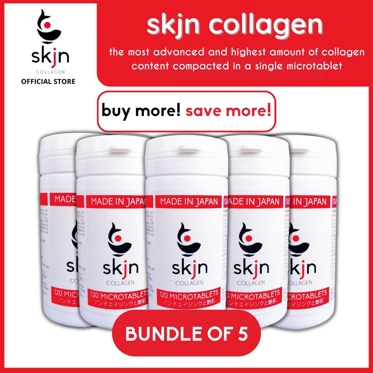 SKJN Collagen Microtablets 120s Duma Bottle, Made in Japan. For ...