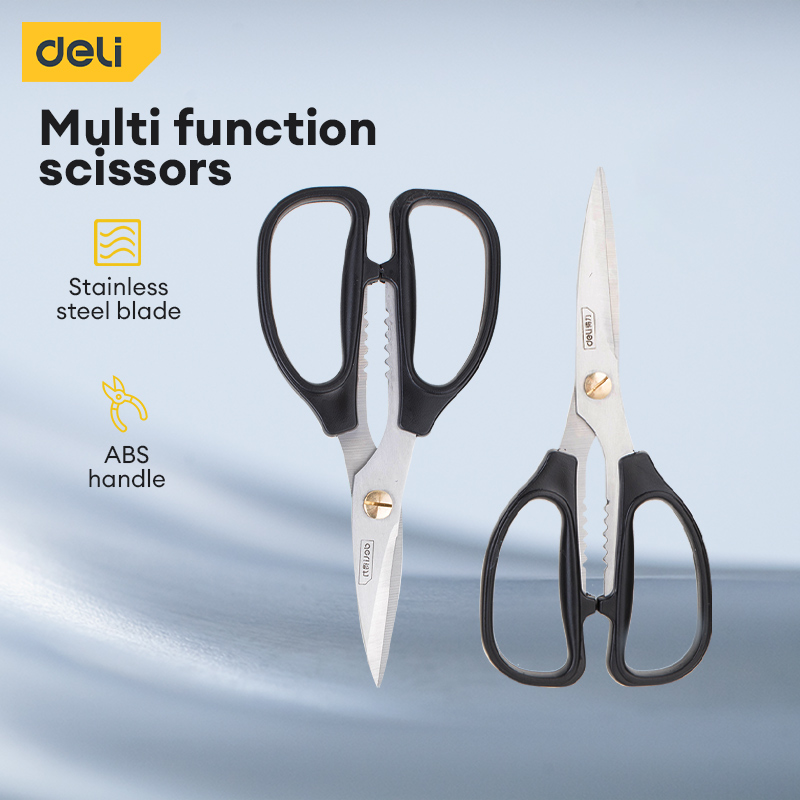 Deli Multifunctional Stainless Steel Scissors Heavy Duty 170mm & 195mm ...