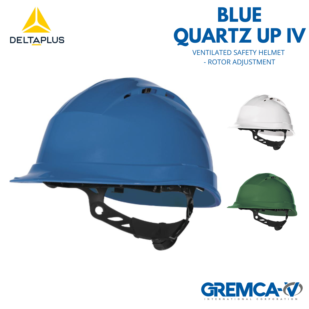 Delta Plus QUARTZ UP IV - Safety Helmet with Rotor Adjustment Hard Hat ...
