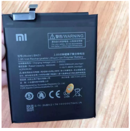 battery xiaomi mi battery BN31/ bn-31/redmi5x mi5a mis2 mia1 3000mah ...