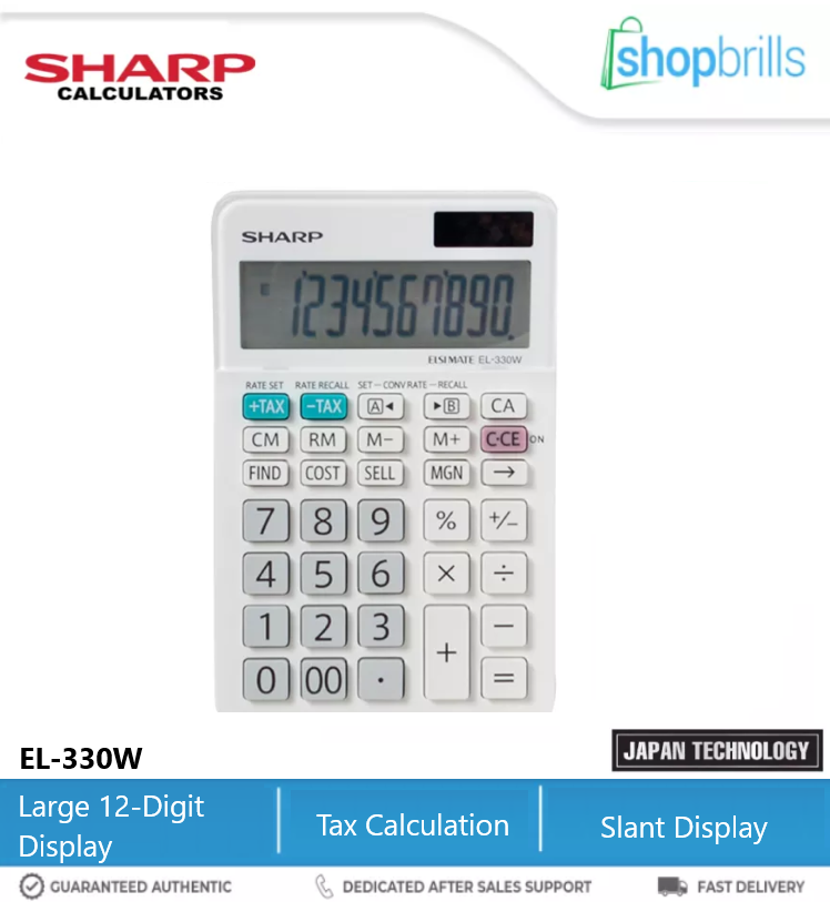 Sharp Semi-Desktop Calculator EL-330W | Lazada PH