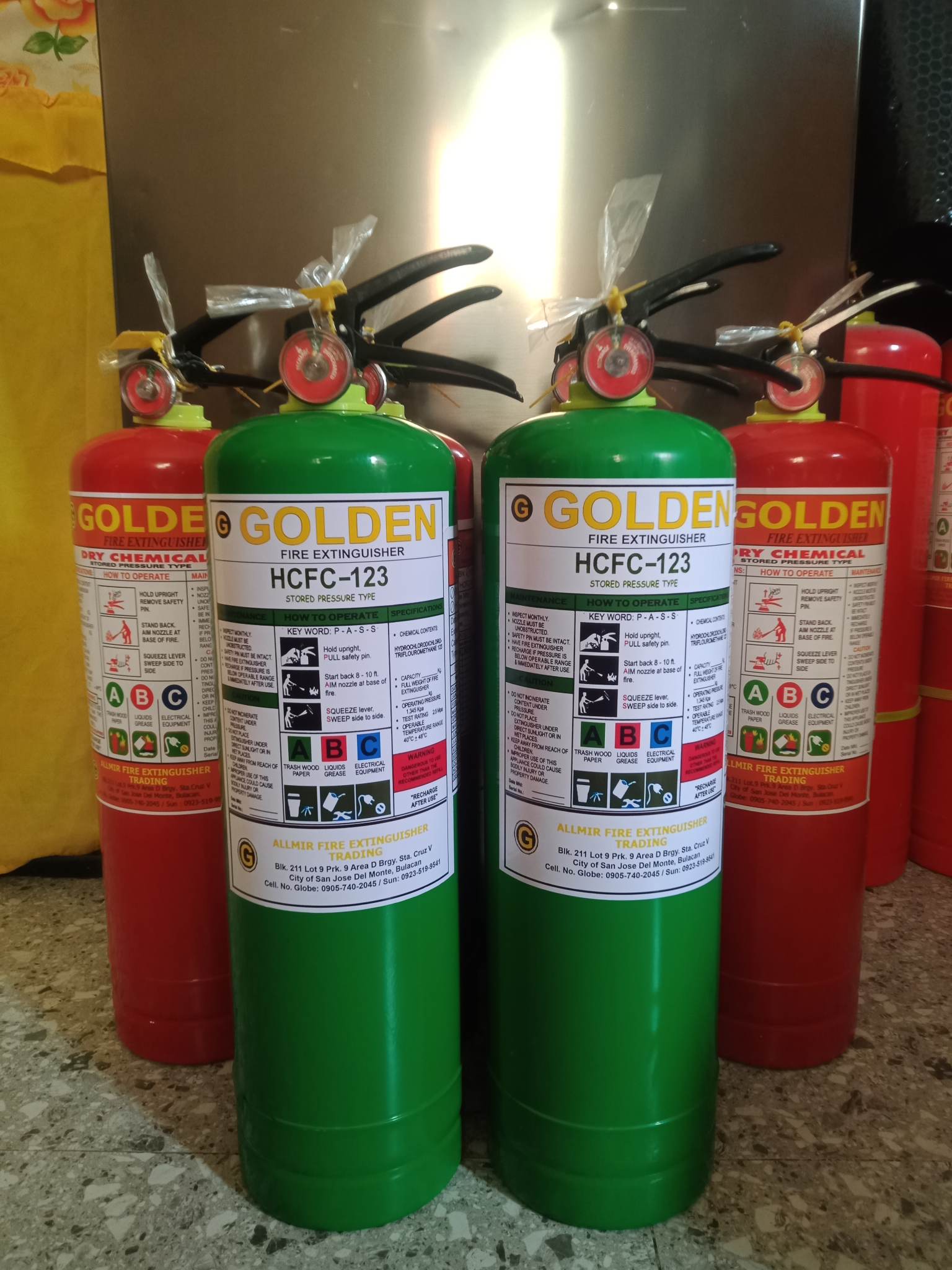 Fire Extinguisher 10 Lbs HCFC 123 Green 5 Years Warranty Refillable