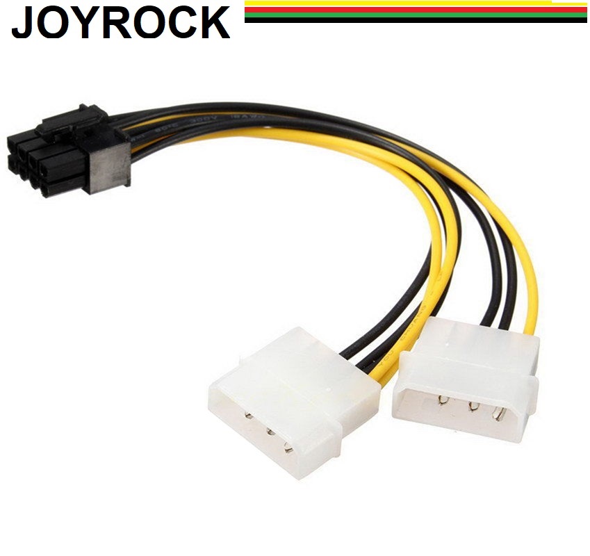 Dual 4 Pin Molex IDE to 8 Pin PCI Express Power Cable PCI-E Adapter ...