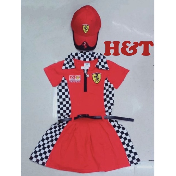 H&T F1 Ferrari Dress Racing Costume for kids | Lazada PH