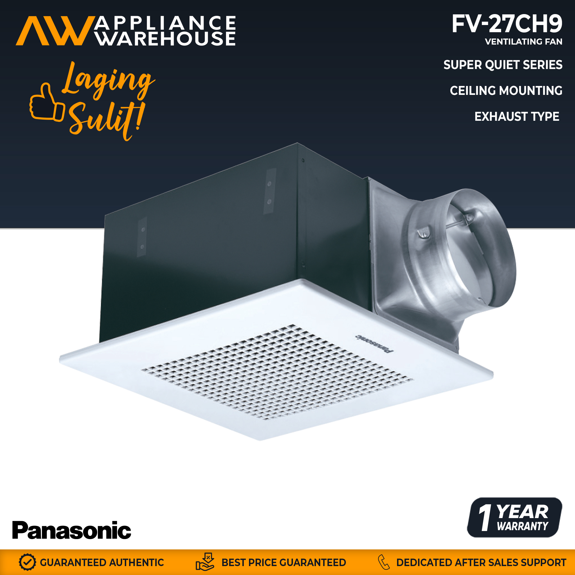 Panasonic FV-27CH9 Ceiling Exhaust Fan[Appliance Warehouse] | Lazada PH