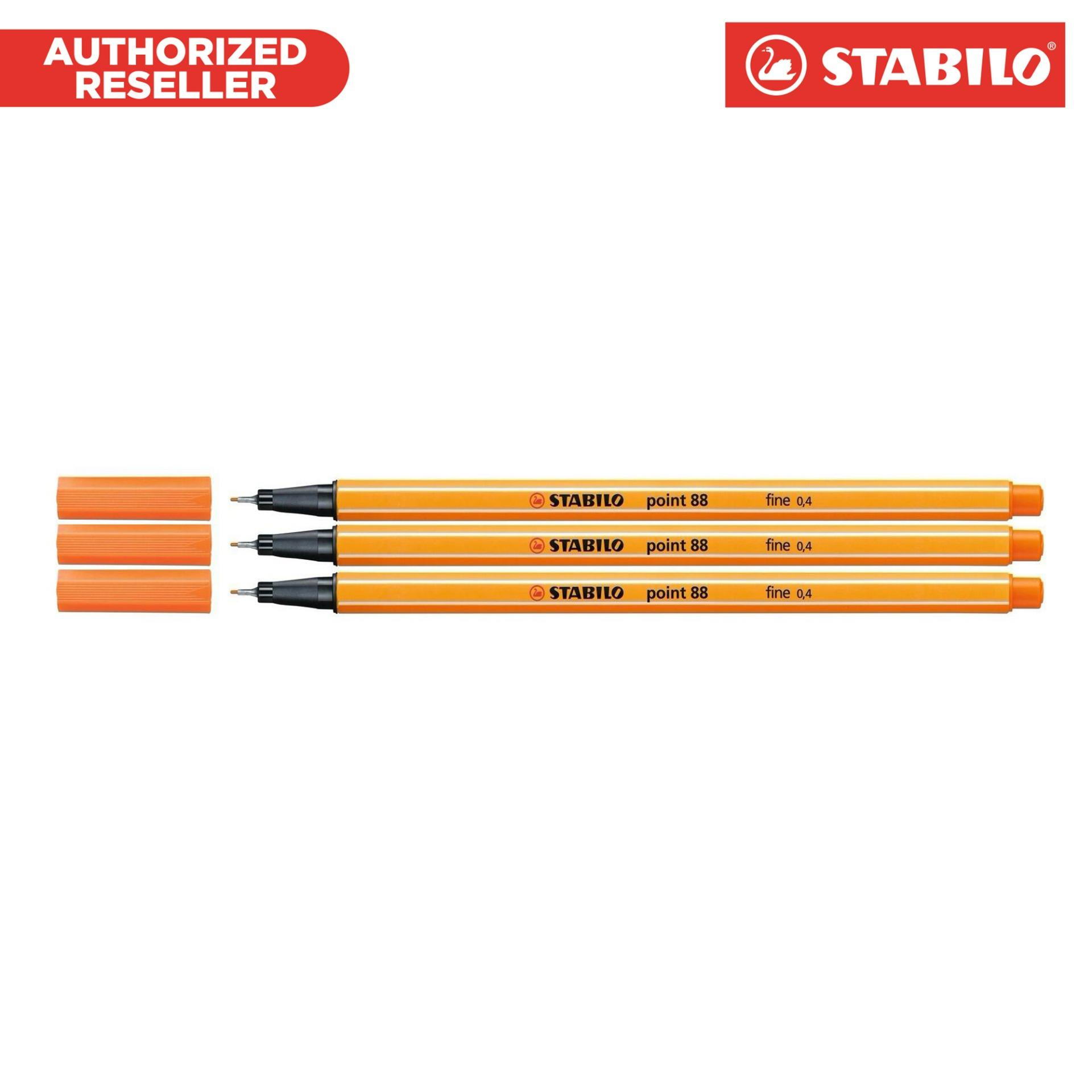 Stabilo Point 88 Fineliner Marker Pen - 0.4 mm (Orange) - 3s | Lazada PH