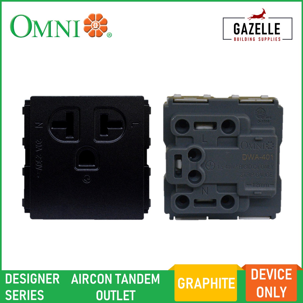 Omni Designer Series Aircon Tandem Outlet Graphite DWA-401G | Lazada PH
