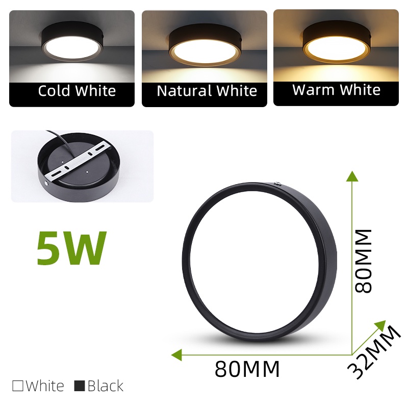 5W~15W Led Downlight Ceiling Pin Light 3 Colors Spot Spotlight Surface ...