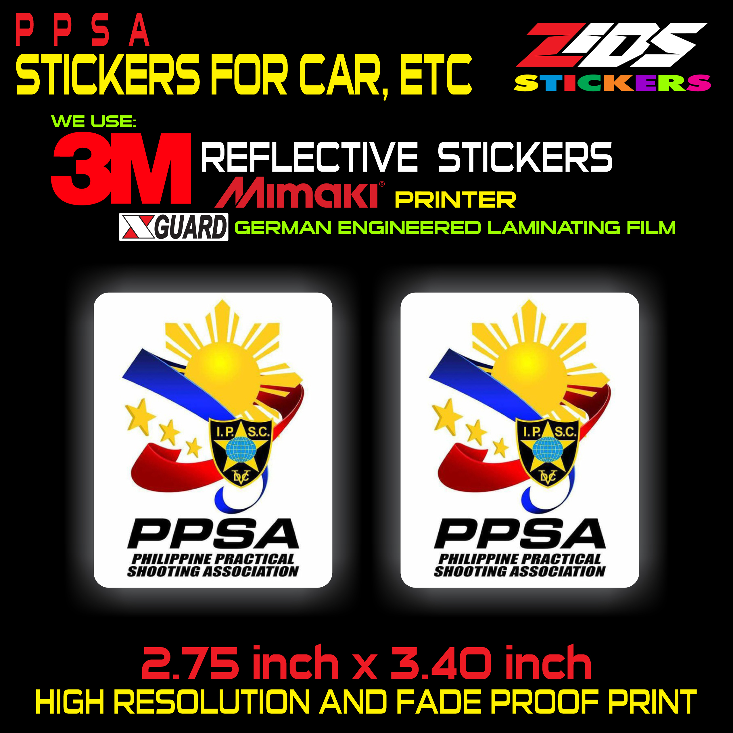 ppsa 3M reflective printed laminated sticker for cars, motorcyle ...
