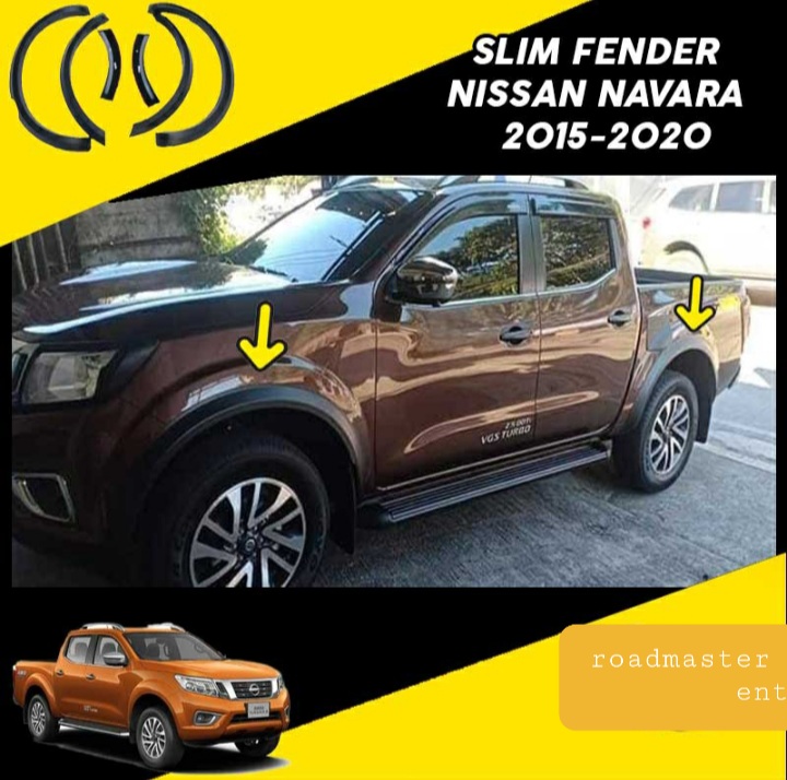 Nissan Navara 2015 to 2020 Slim Fender Flare Plain Matte Black Made in ...
