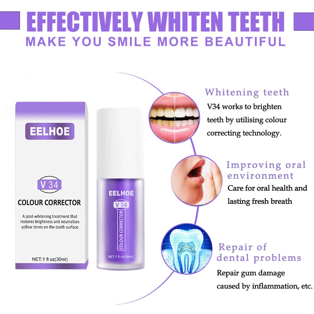 COLOUR CORRECTOR 30ml - V34 Colour Corrector Toothpaste - Remove Stains ...