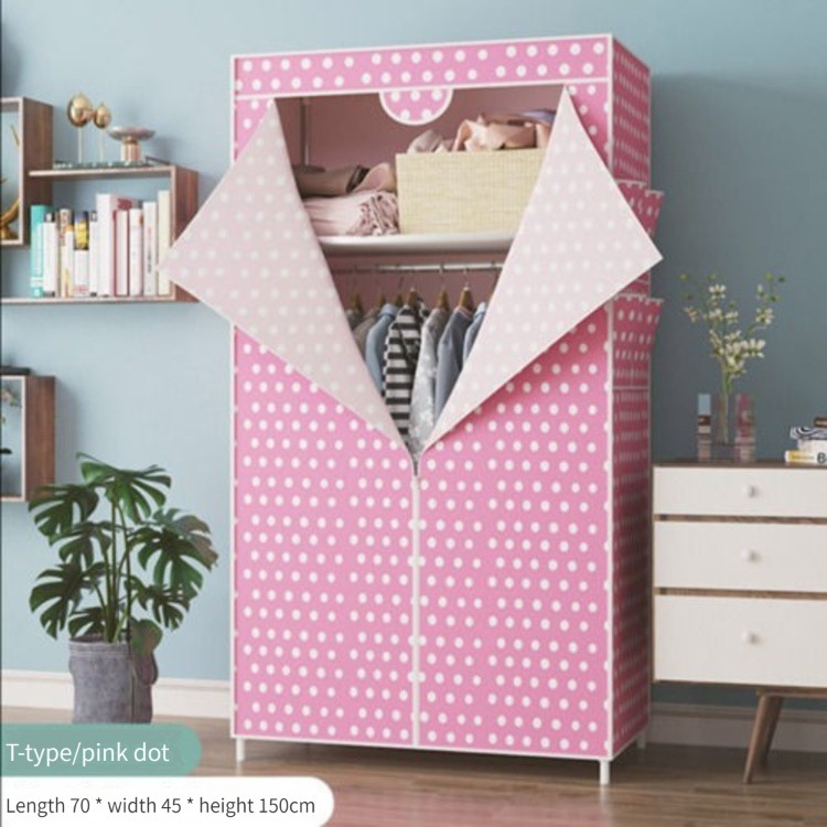 Simple cloth wardrobe rental room dormitory home bedroom assembly ...