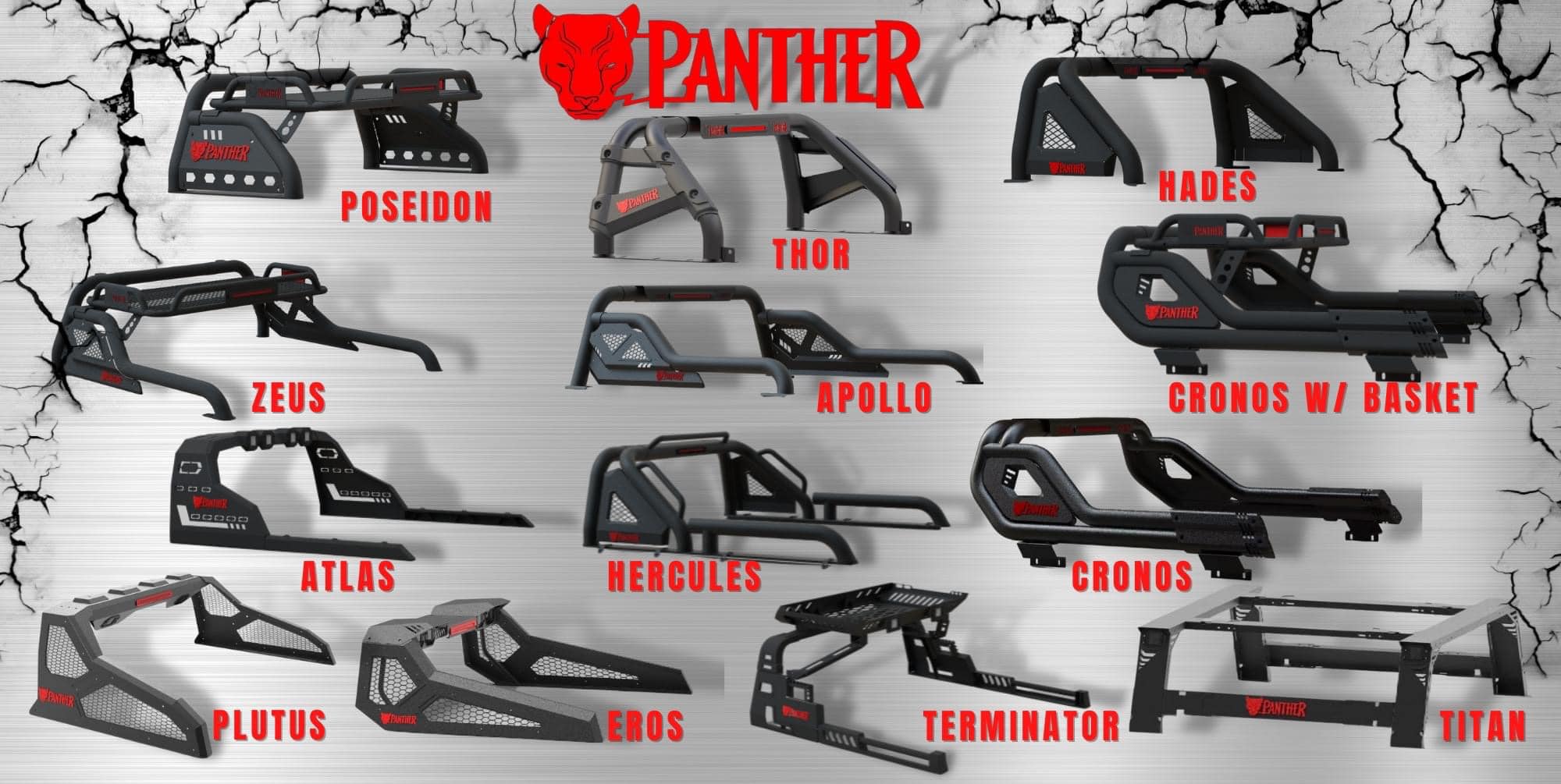 Panther Roll Bar - Poseidon Series W/ Basket - for HILUX RAPTOR RANGER ...