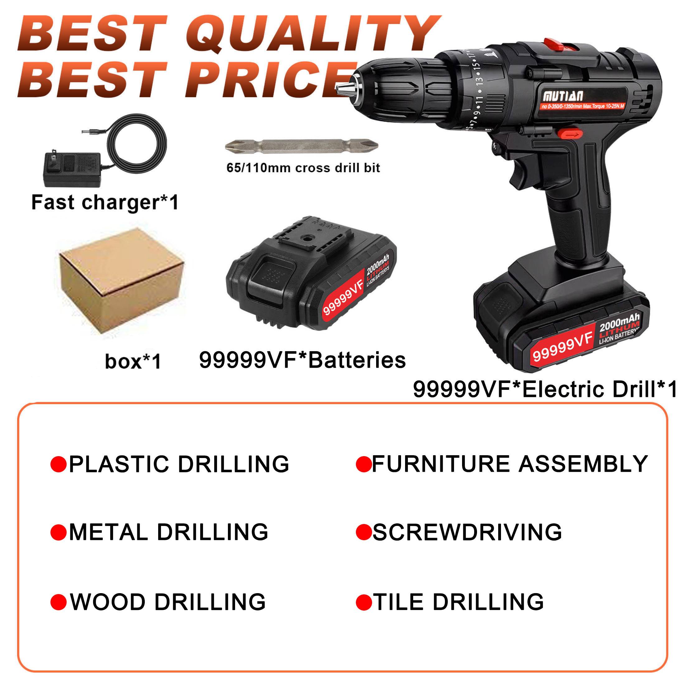 German technology Cordless Electric Impact Drill Powerful brushless ...
