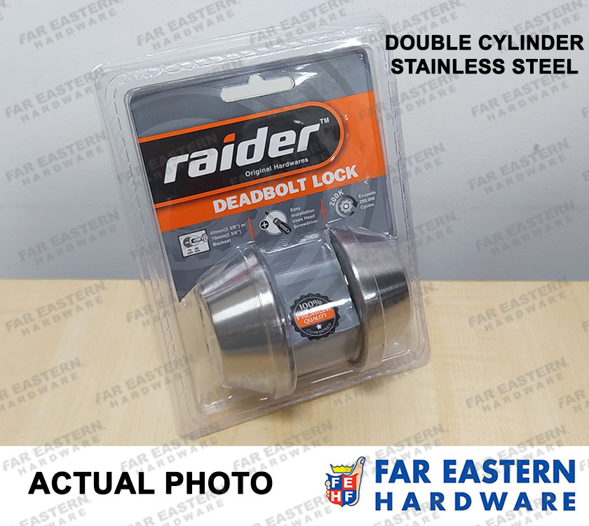 RAIDER Deadbolt Door Lock Single | Double Cylinder Dead Bolt Stainless ...