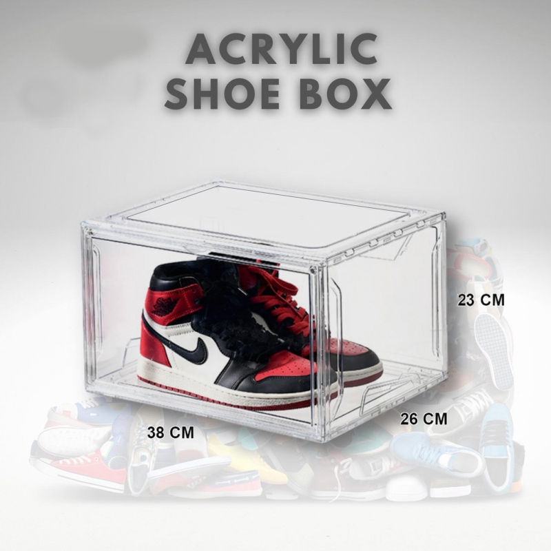 【COD】Acrylic Magnetic shoe box Side Drop and Front Drop shoe box ...