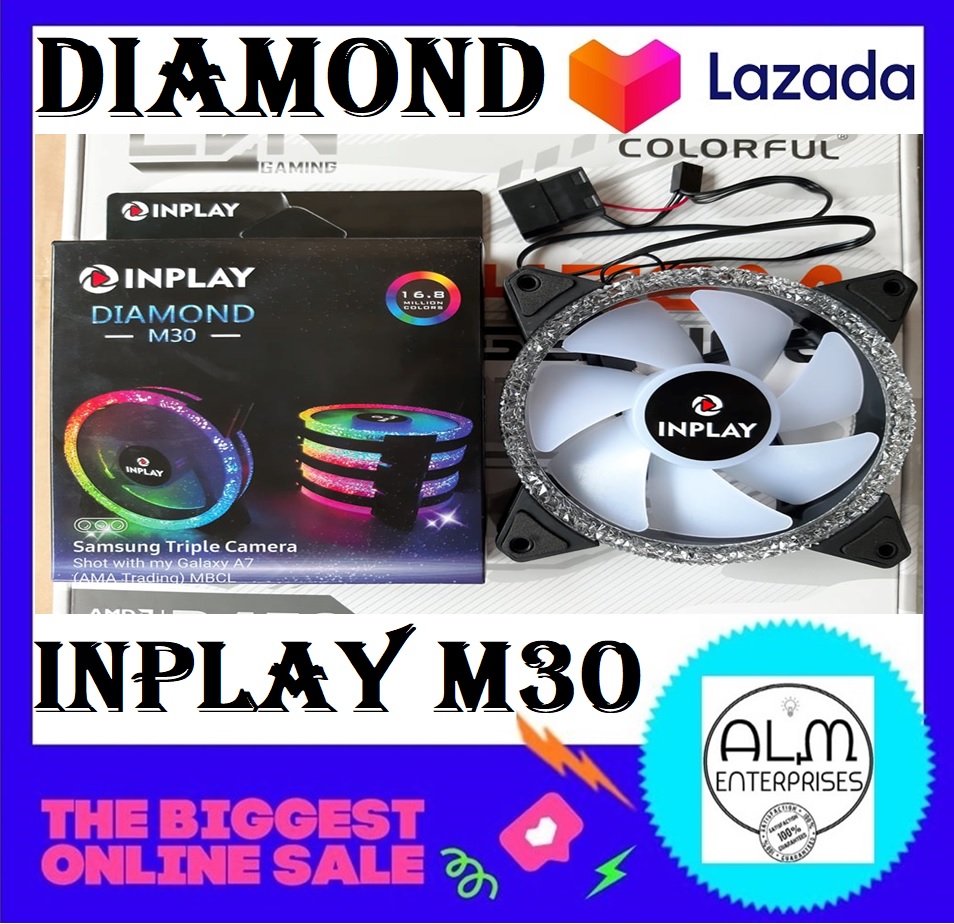 INPLAY DIAMOND M30 RGB FAN 1 IN ONE KIT 12CM COOLING FAN 16.8 MILLION ...