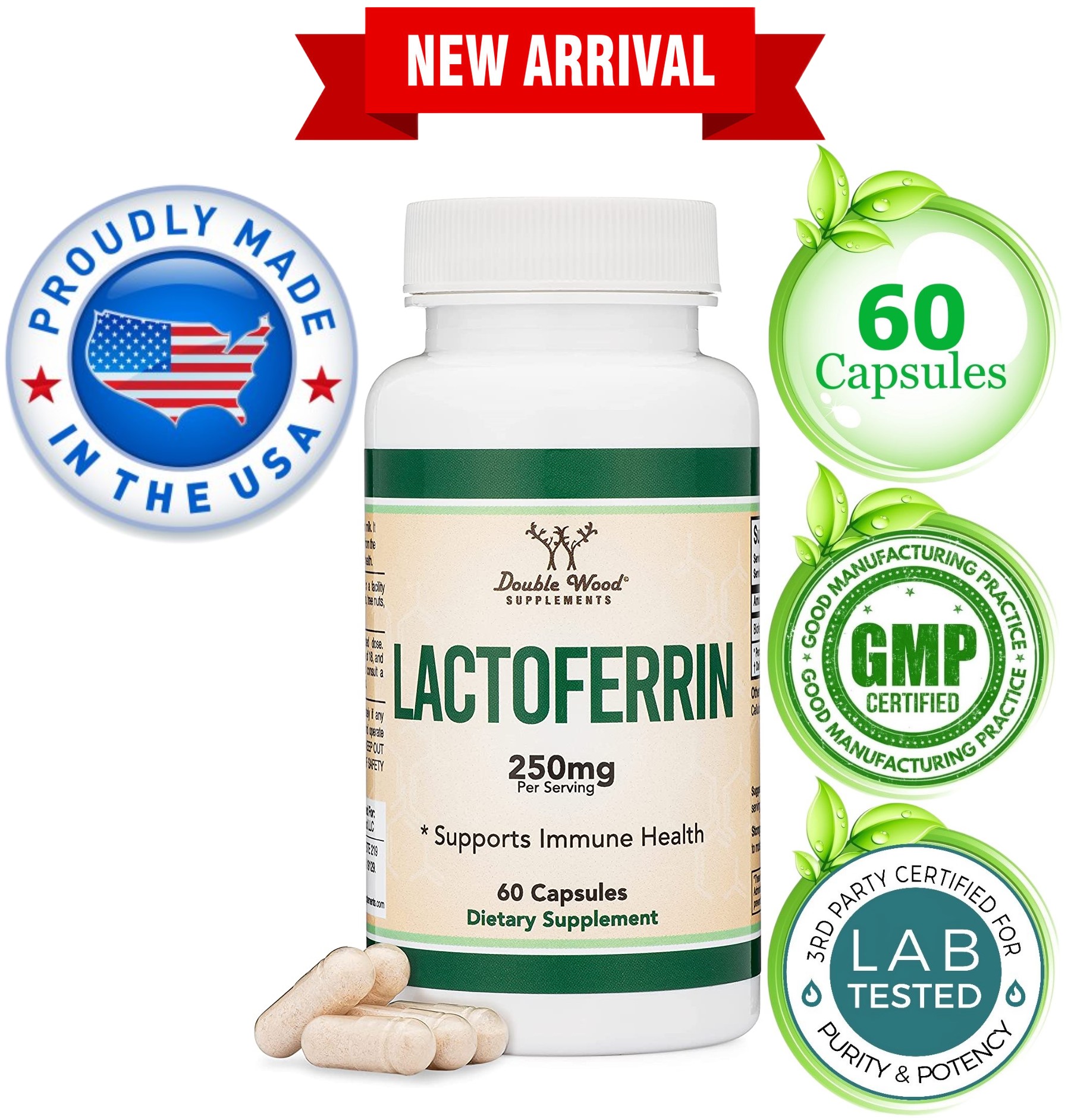 60 Caps Lactoferrin Super Extract Enhanced Absorption for Cellular ...