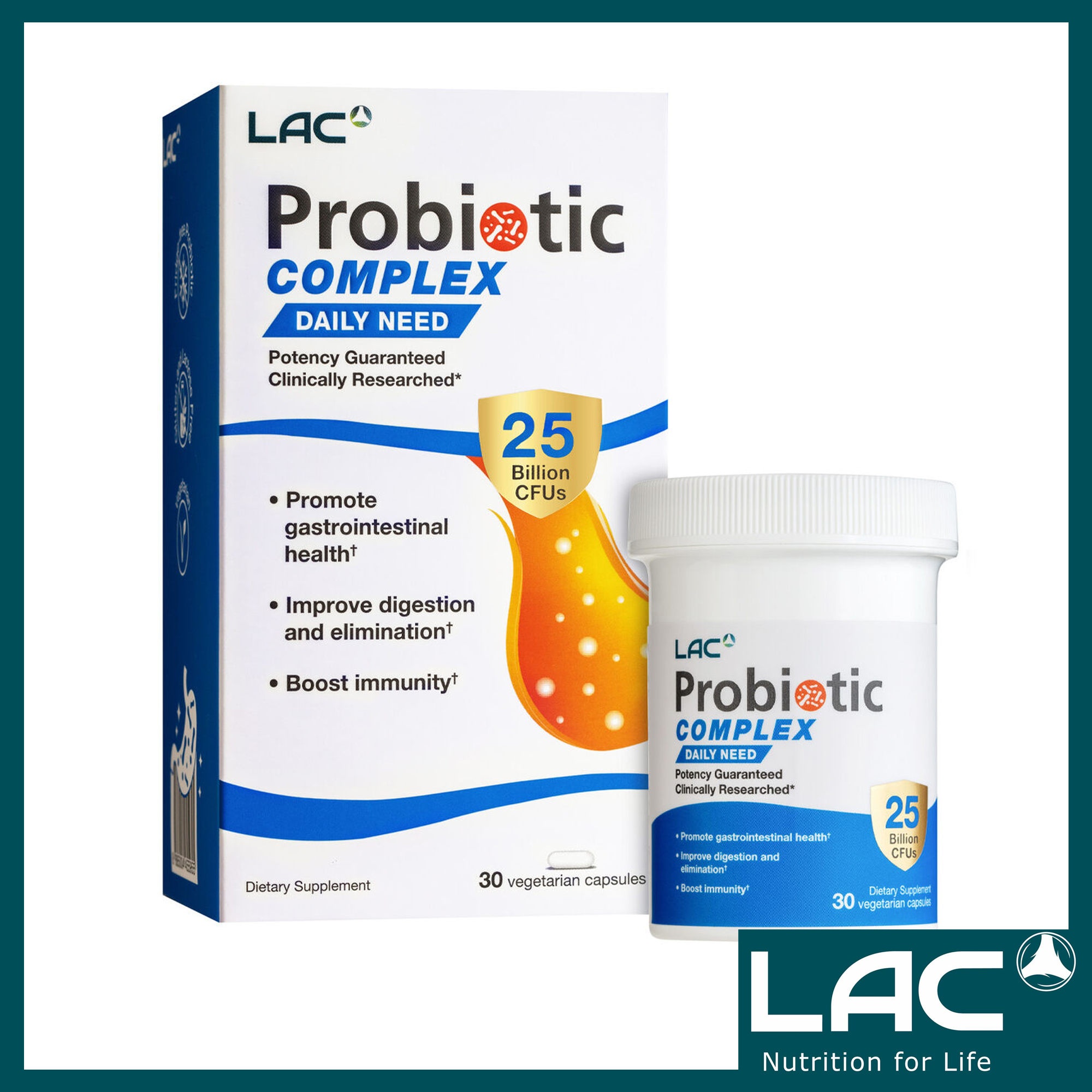 LAC Probiotic Complex 25 Billion (30 CP) (Best by: September 2025 ...