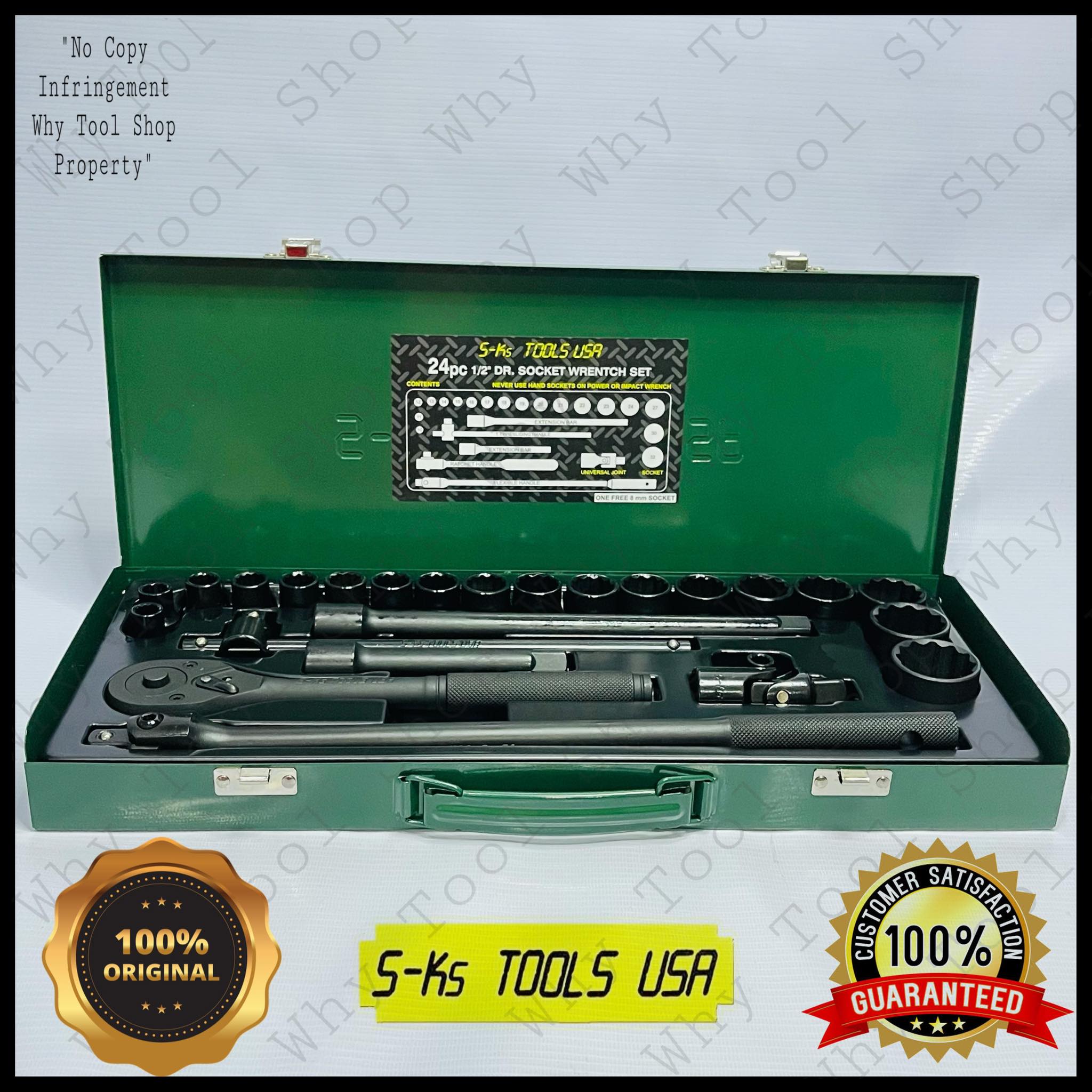 SKS Tools USA 24pcs Socket Wrench Set 8mm to 32mm 1/2 drive 12 points Flower Type | Lazada PH