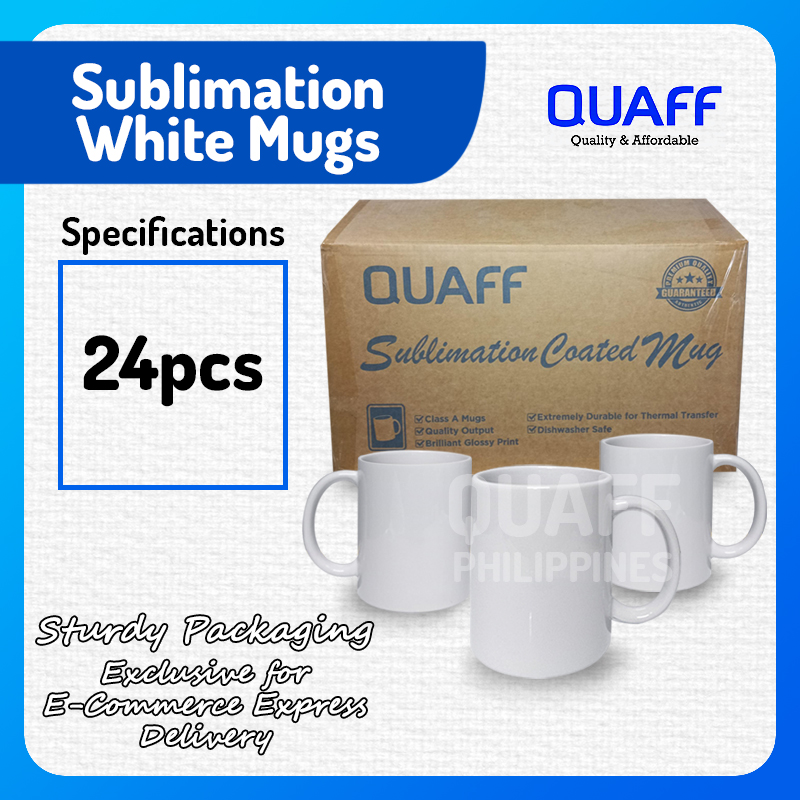 QUAFF Sublimation Coated White Mug 11OZ 24pcs per 1 Box | Lazada PH